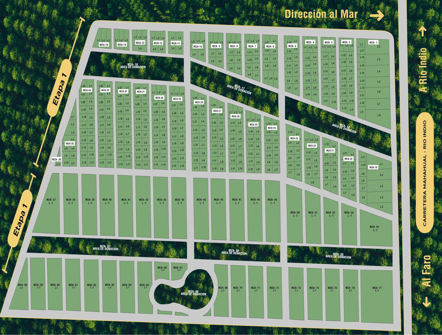 Paraíso Mahahual - Masterplan Lotes Disponibles